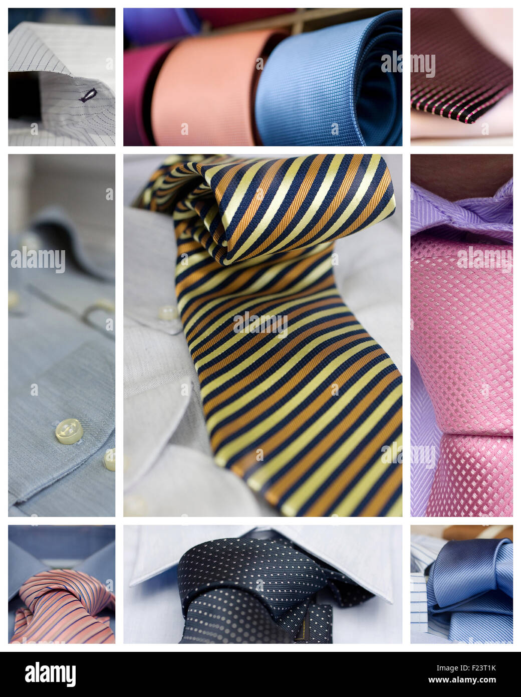 Collage of various Neckties and shirts Stock Photo - Alamy