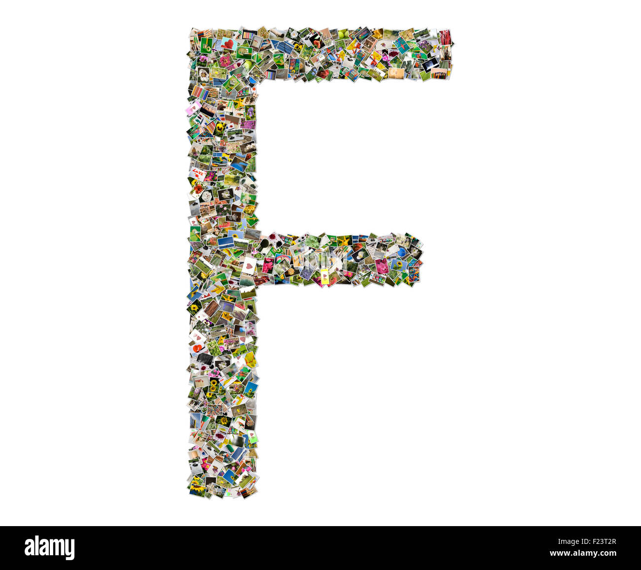 Letter f, photos collage isolated on a white background Stock Photo - Alamy