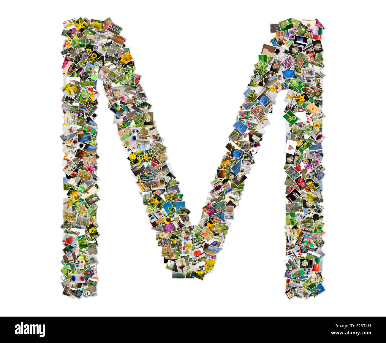 Letter m, photos collage isolated on a white background Stock Photo - Alamy