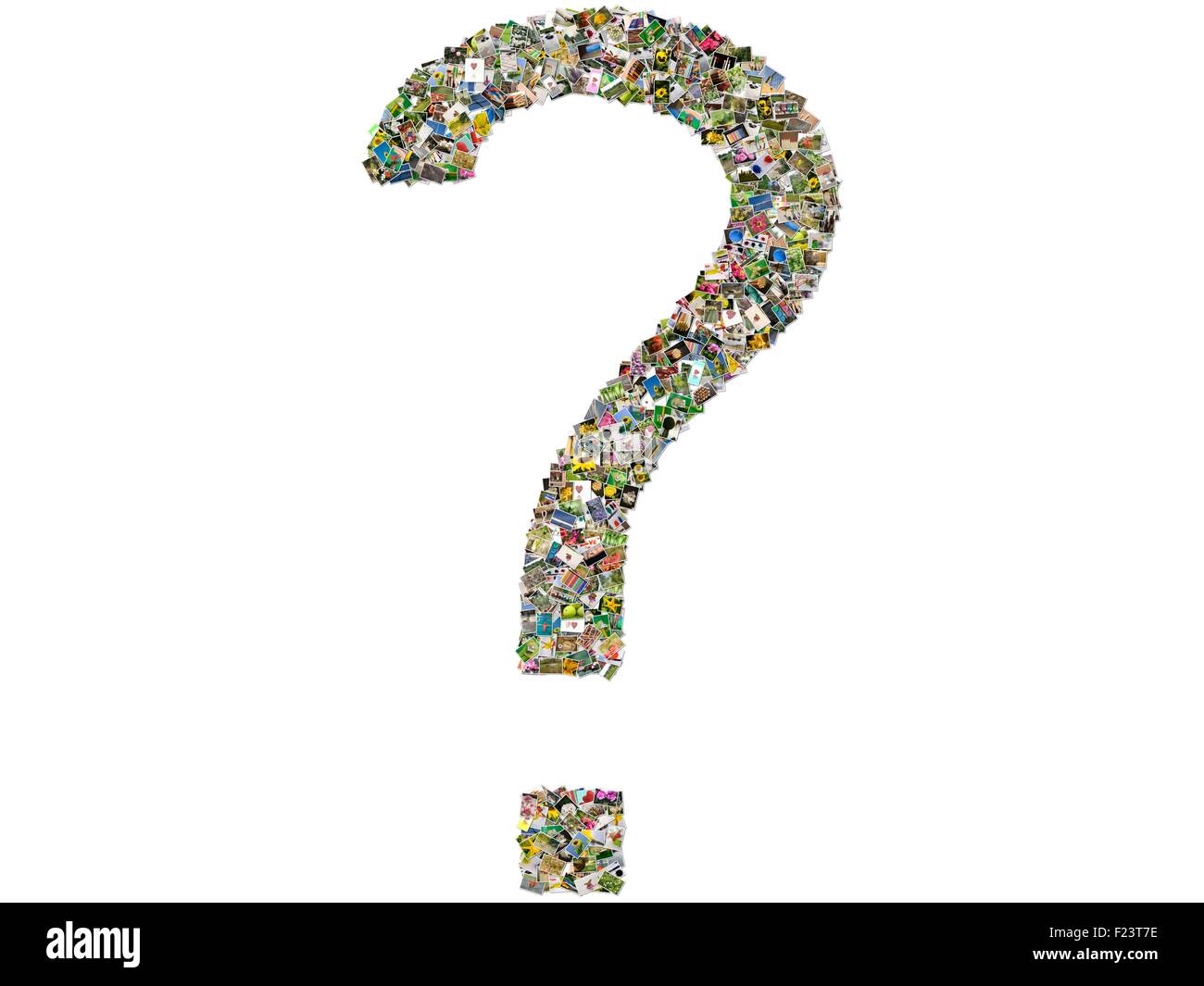 Question sign, collage photos isolated on a white background Stock ...