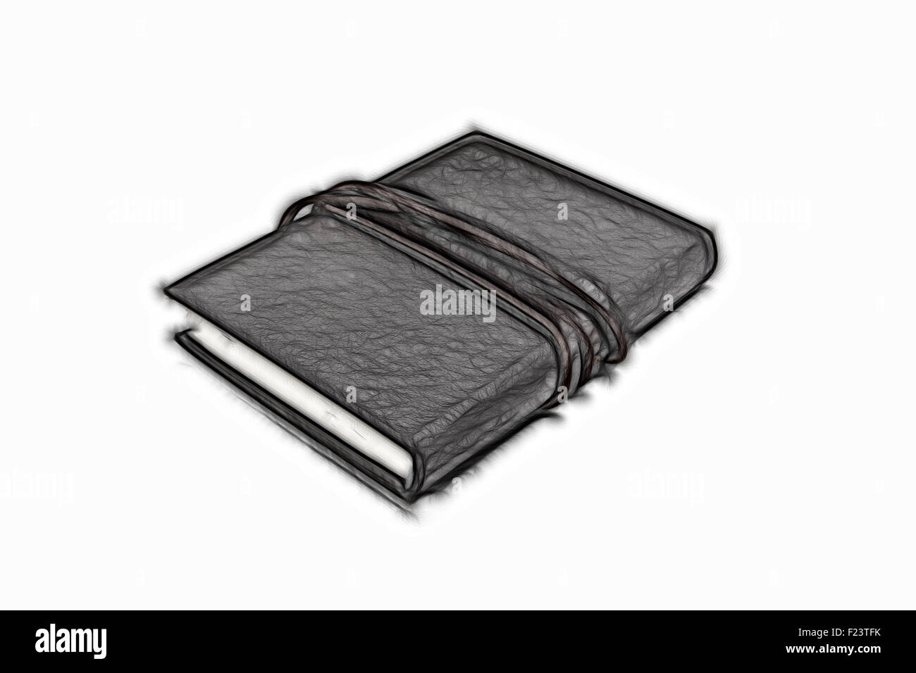 Secret brown leather book with white background Stock Photo - Alamy
