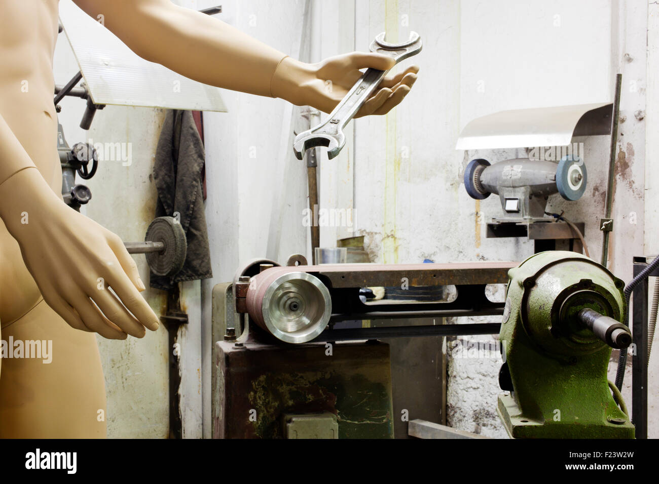 A mannequin in a machine shop Stock Photo - Alamy
