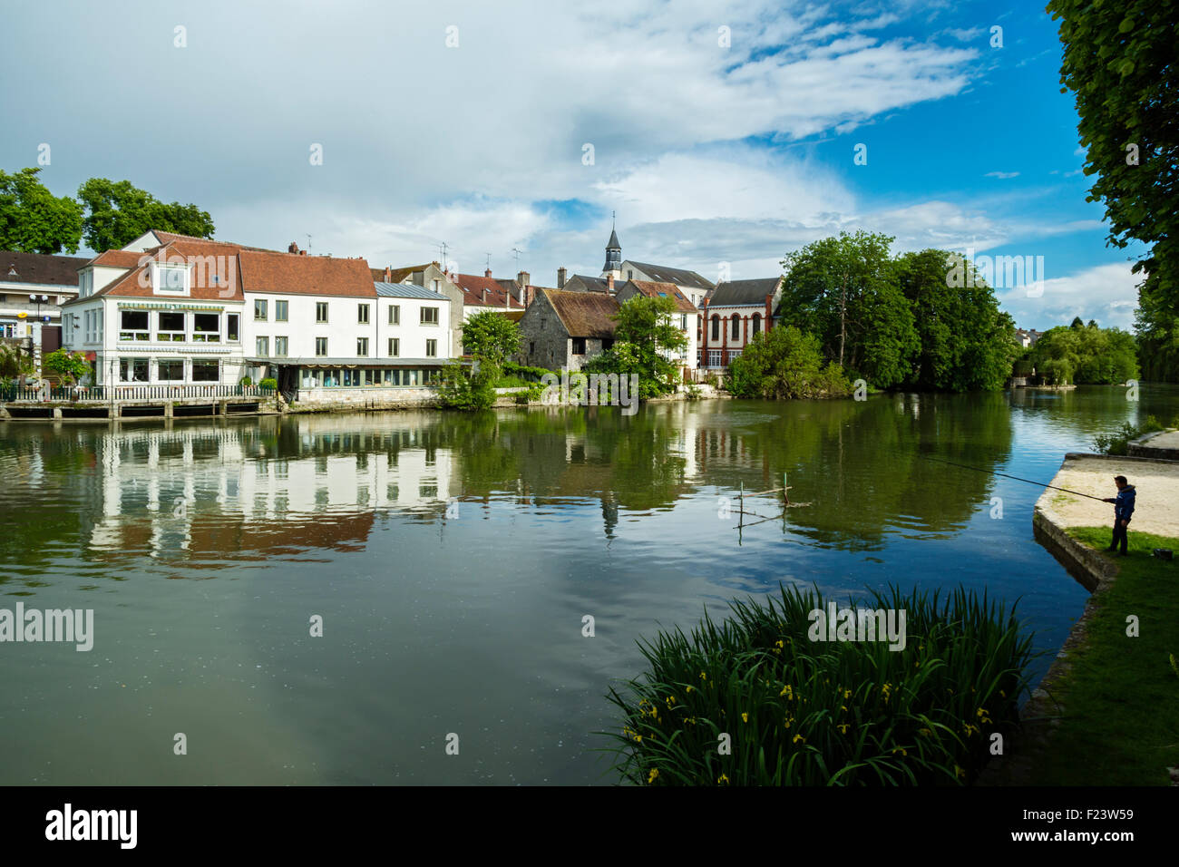 Nemours and the river Loing, Seine et Marne, France Stock Photo - Alamy