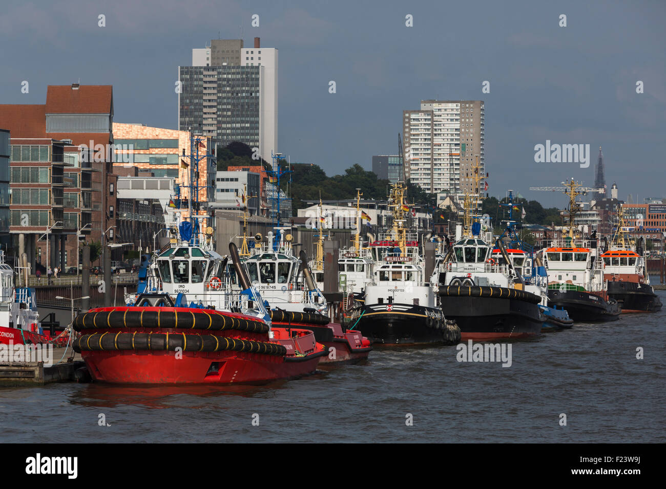 Tug harbor on the Elbe, Altona, Hamburg, Germany Stock Photo - Alamy