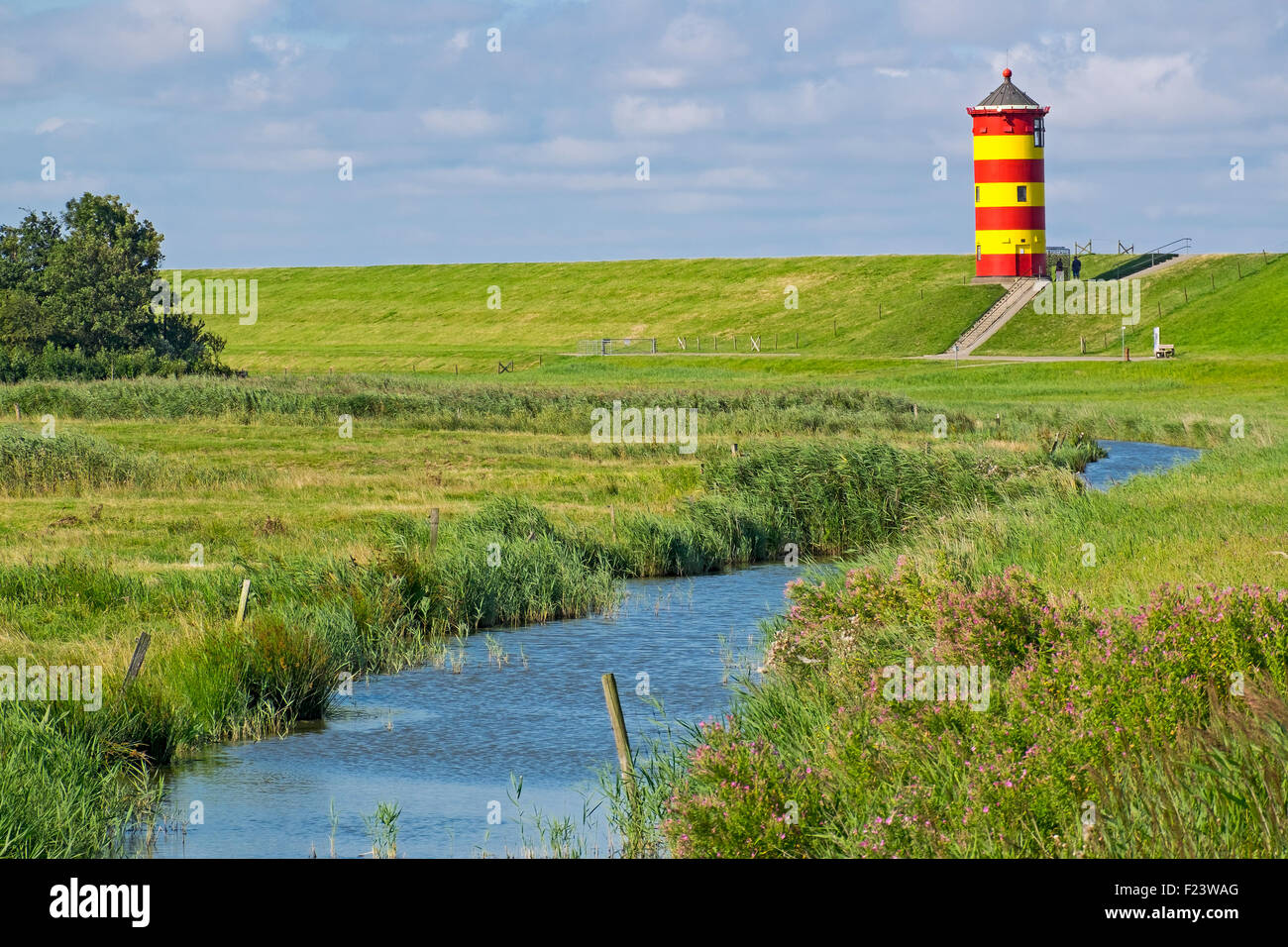 Pilsum lighthouse, Pilsum, East Frisia, Lower Saxony, Germany Stock ...