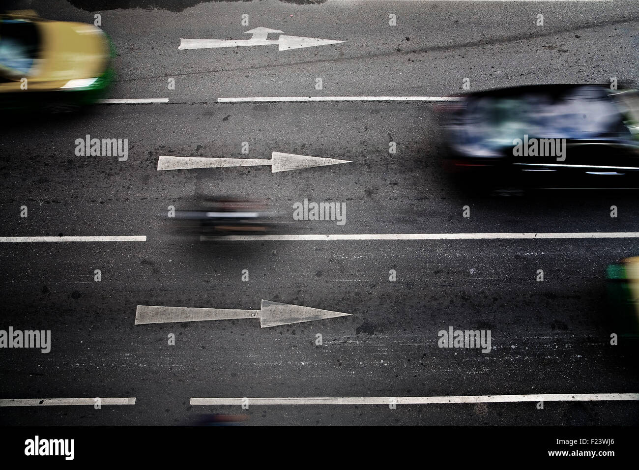 Car with road direction arrows hi-res stock photography and images - Alamy