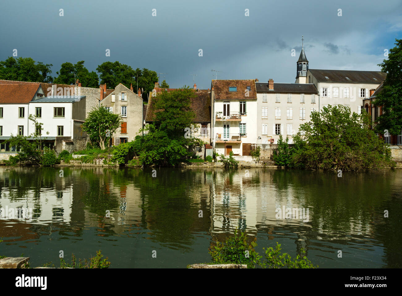 Nemours and the river Loing, Seine et Marne, France Stock Photo - Alamy
