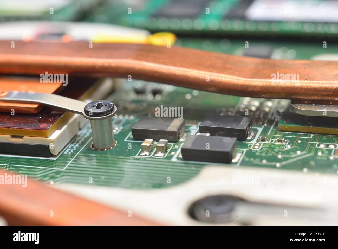 mounting radiator on motherboard (cooling cpu Stock Photo - Alamy