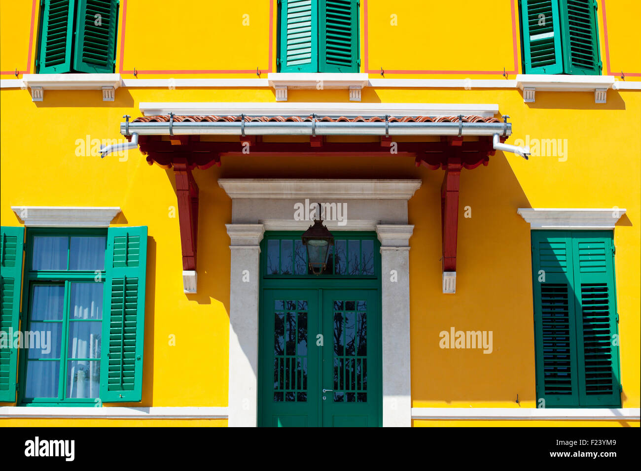 Yellow house in Trieste - Italy Stock Photo - Alamy