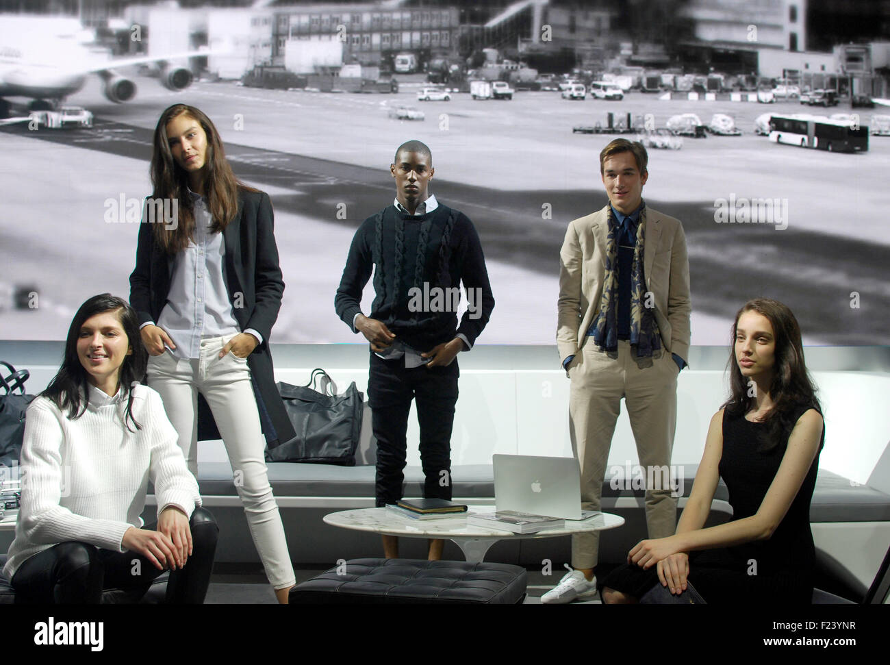 New York, USA. 10th Sep, 2015. Models present the new fashion line ...