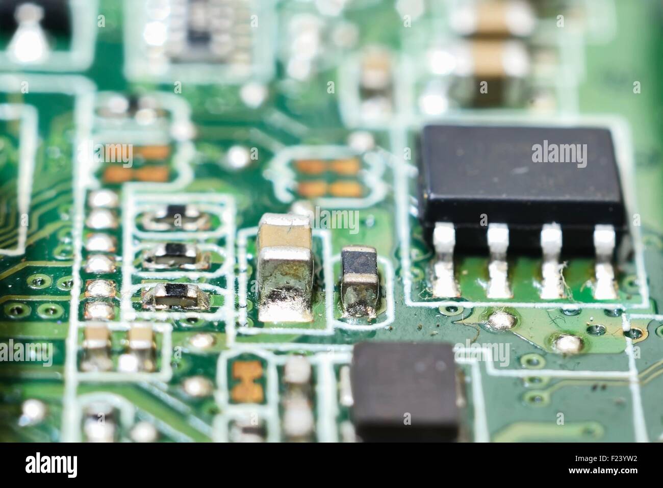 structure of computer equipment (green microcircuit Stock Photo - Alamy