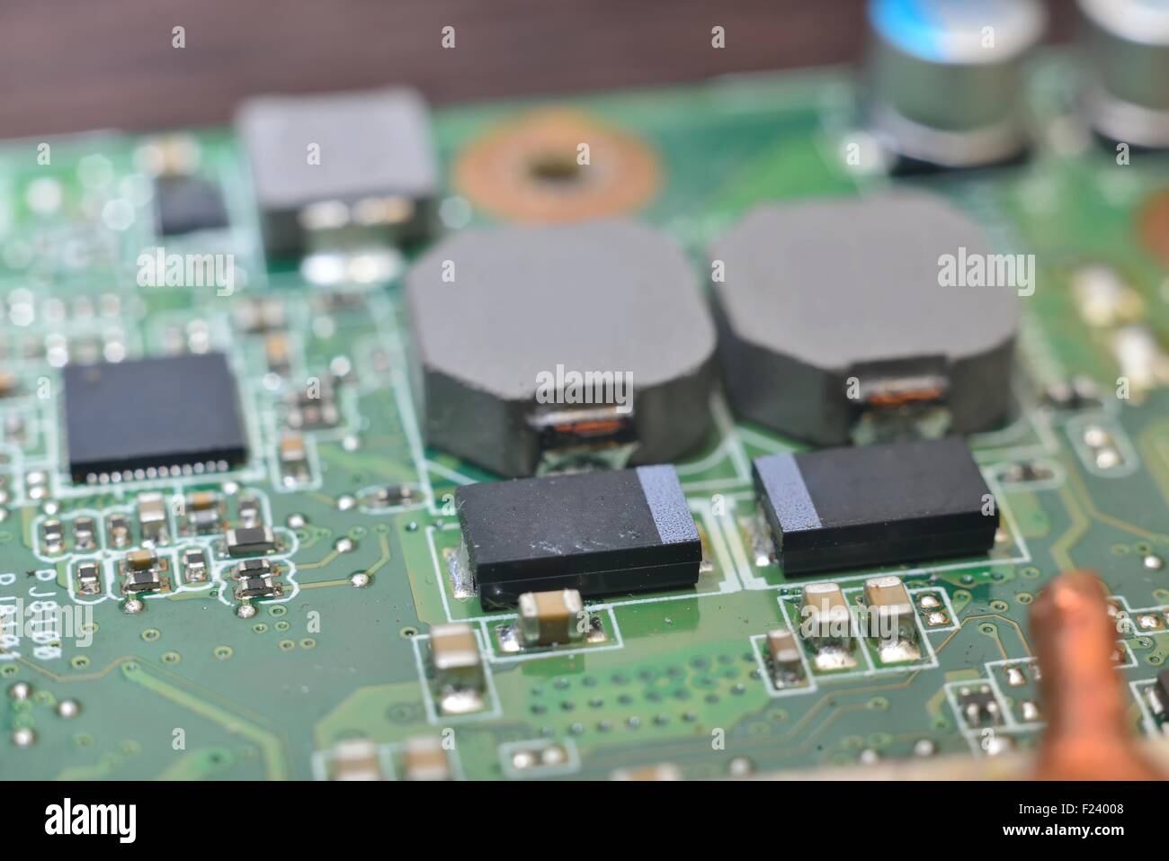 Anatomy of computer equipment (green microcircuit Stock Photo - Alamy