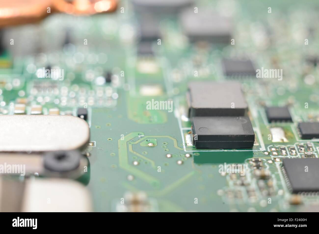 Anatomy of computer equipment (green microcircuit Stock Photo - Alamy