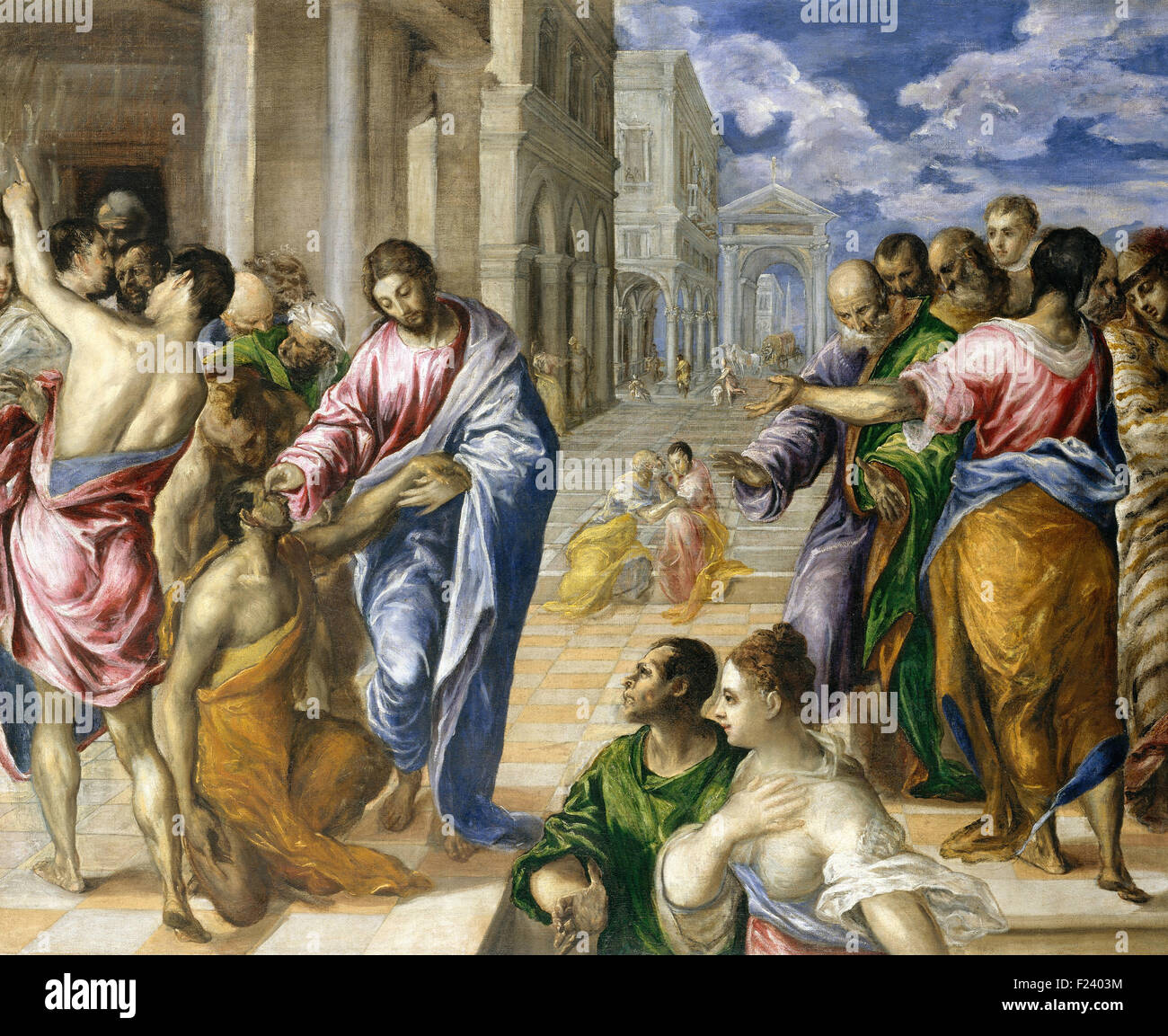 El Greco - The Miracle of Christ Healing the Blind Stock Photo - Alamy
