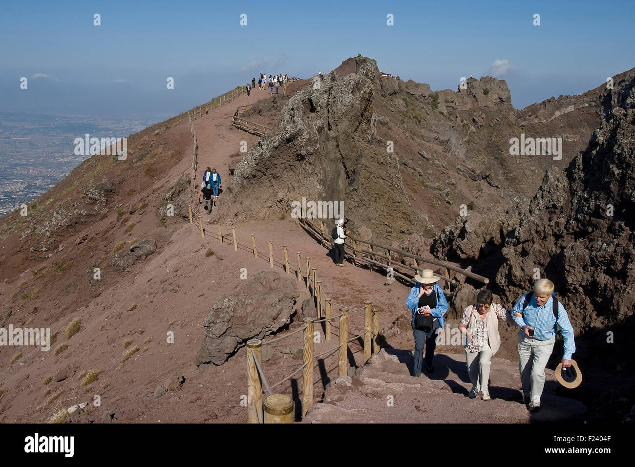 Tourist on the slopes of Mount Vesuvius, Campania, Naples Italy Stock ...