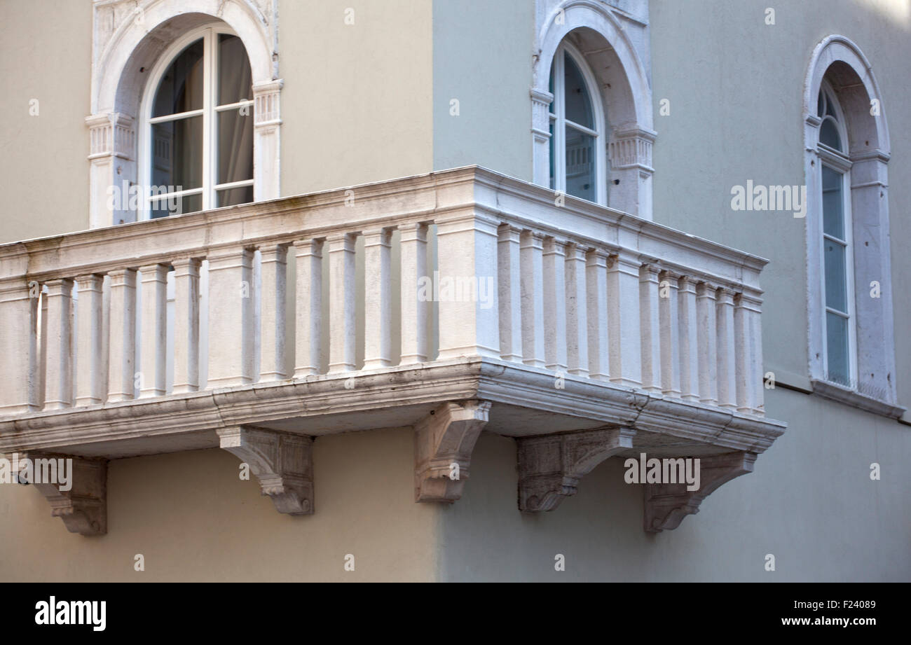 Classic balcony in Trieste - Italy Stock Photo - Alamy