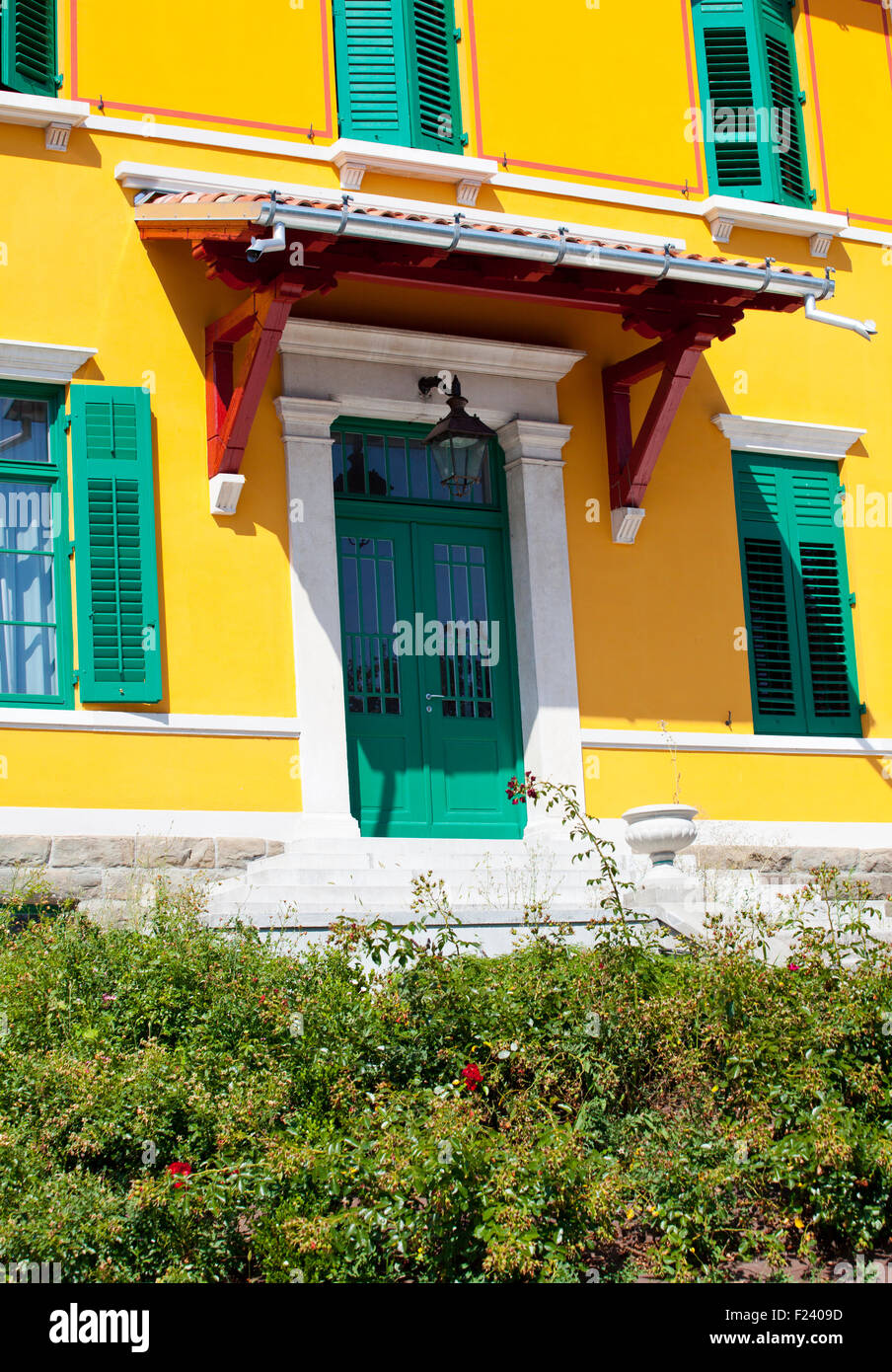 Yellow house in Trieste - Italy Stock Photo - Alamy