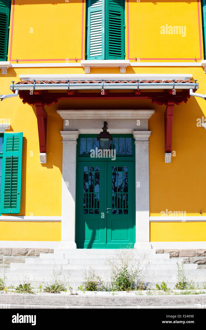 Yellow house in Trieste - Italy Stock Photo - Alamy