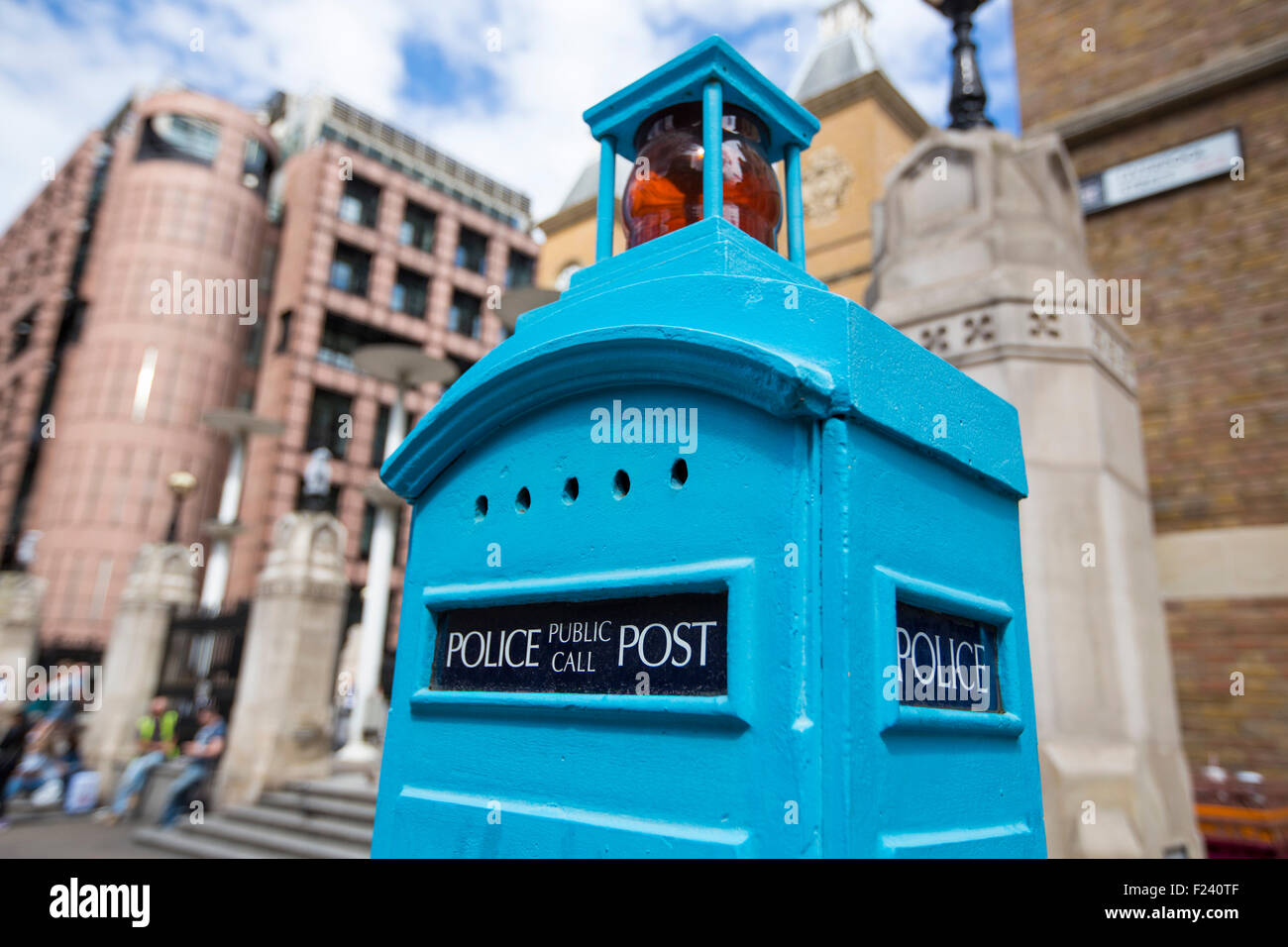 An old Police public call box outside Liverpool Street Station in ...