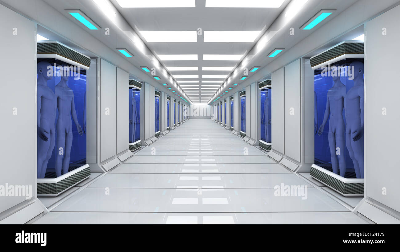 Futuristic corridor science fiction Stock Photo - Alamy