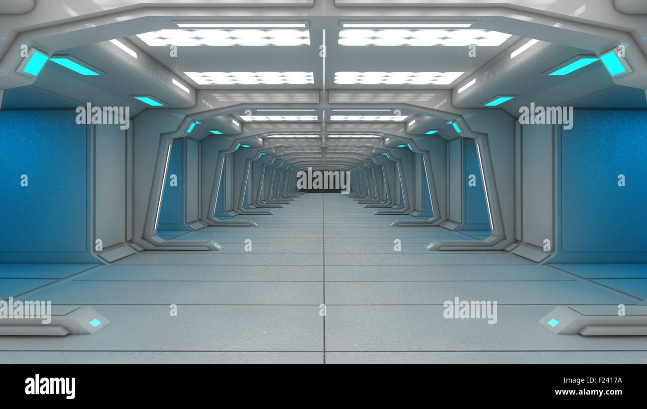 Futuristic corridor science fiction Stock Photo - Alamy