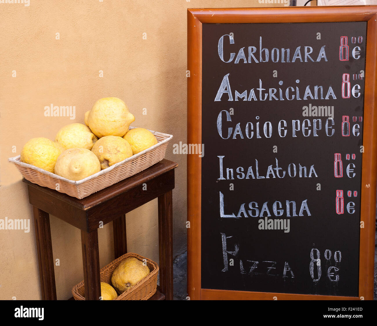 Rome restaurant menu hi-res stock photography and images - Alamy