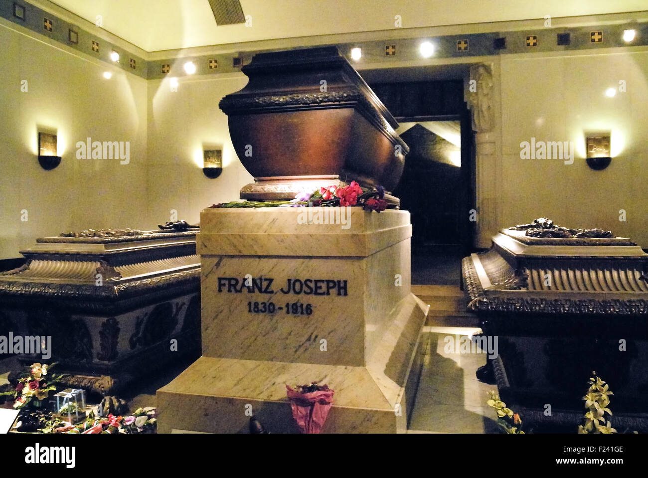 The Imperial Crypt (German: Kaisergruft) in Vienna, Austria, also ...