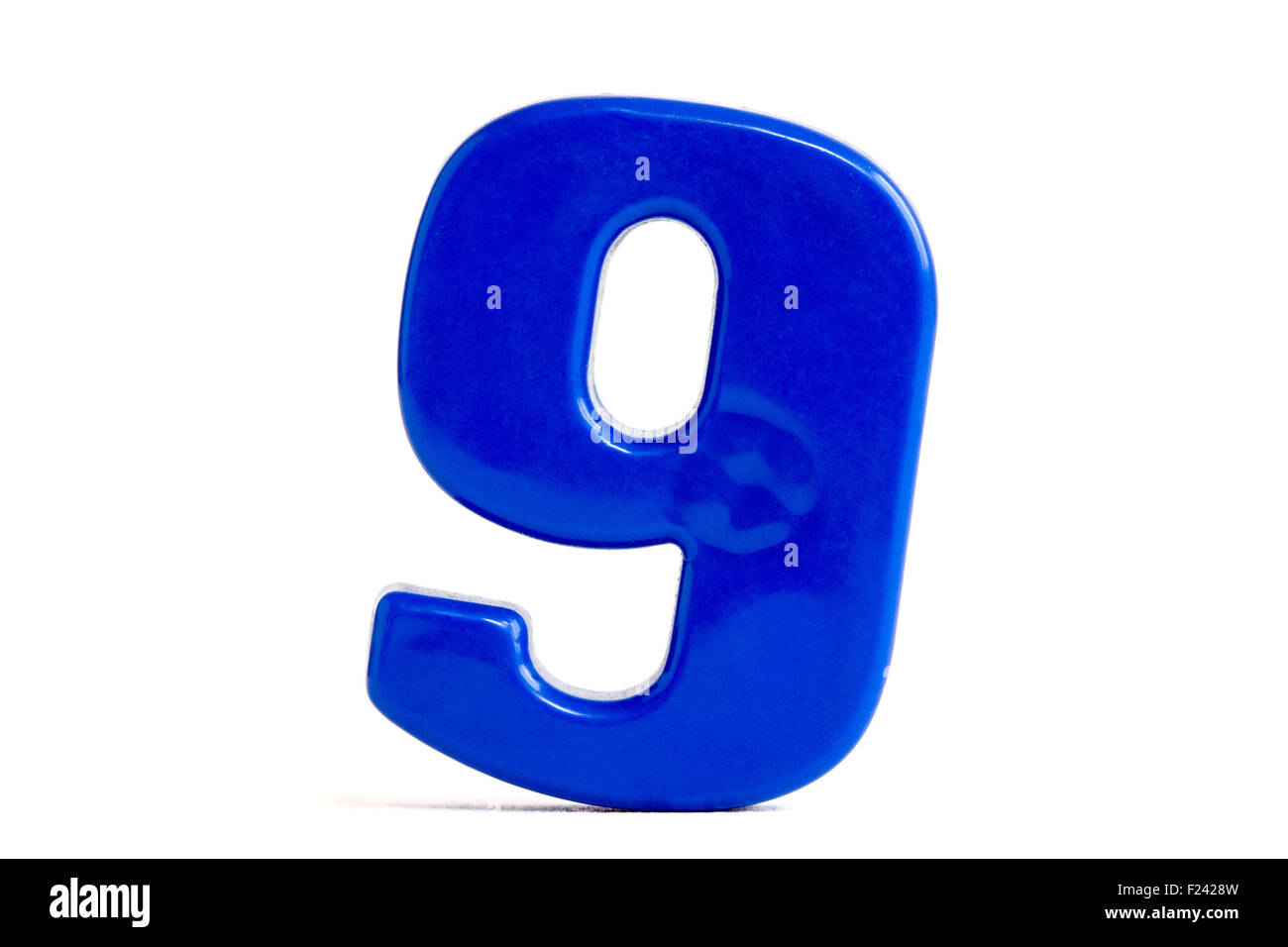 Number nine made of plastic, isolated over the white background Stock ...
