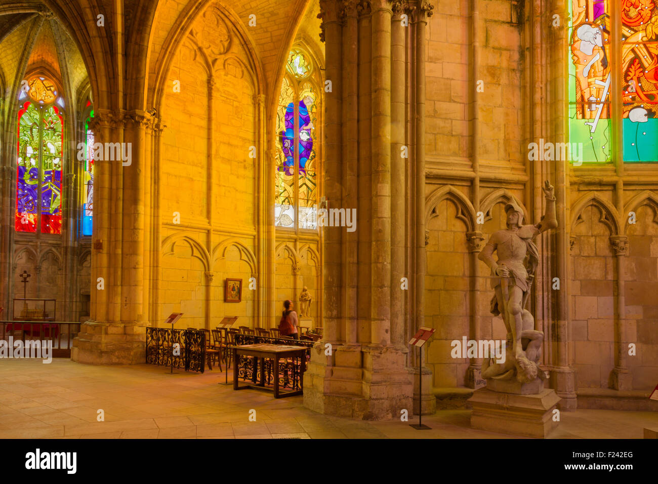Cathedral Saint Cyr and Sainte Julitte, Nevers, Nievre, France Stock ...