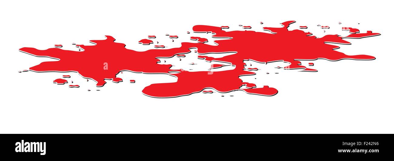 Vector puddle of blood isolated on white background, Red plash of blood ...