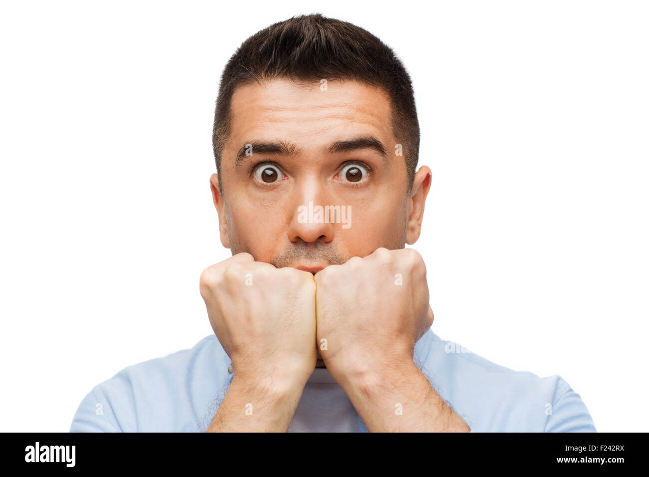 scared man shouting Stock Photo - Alamy