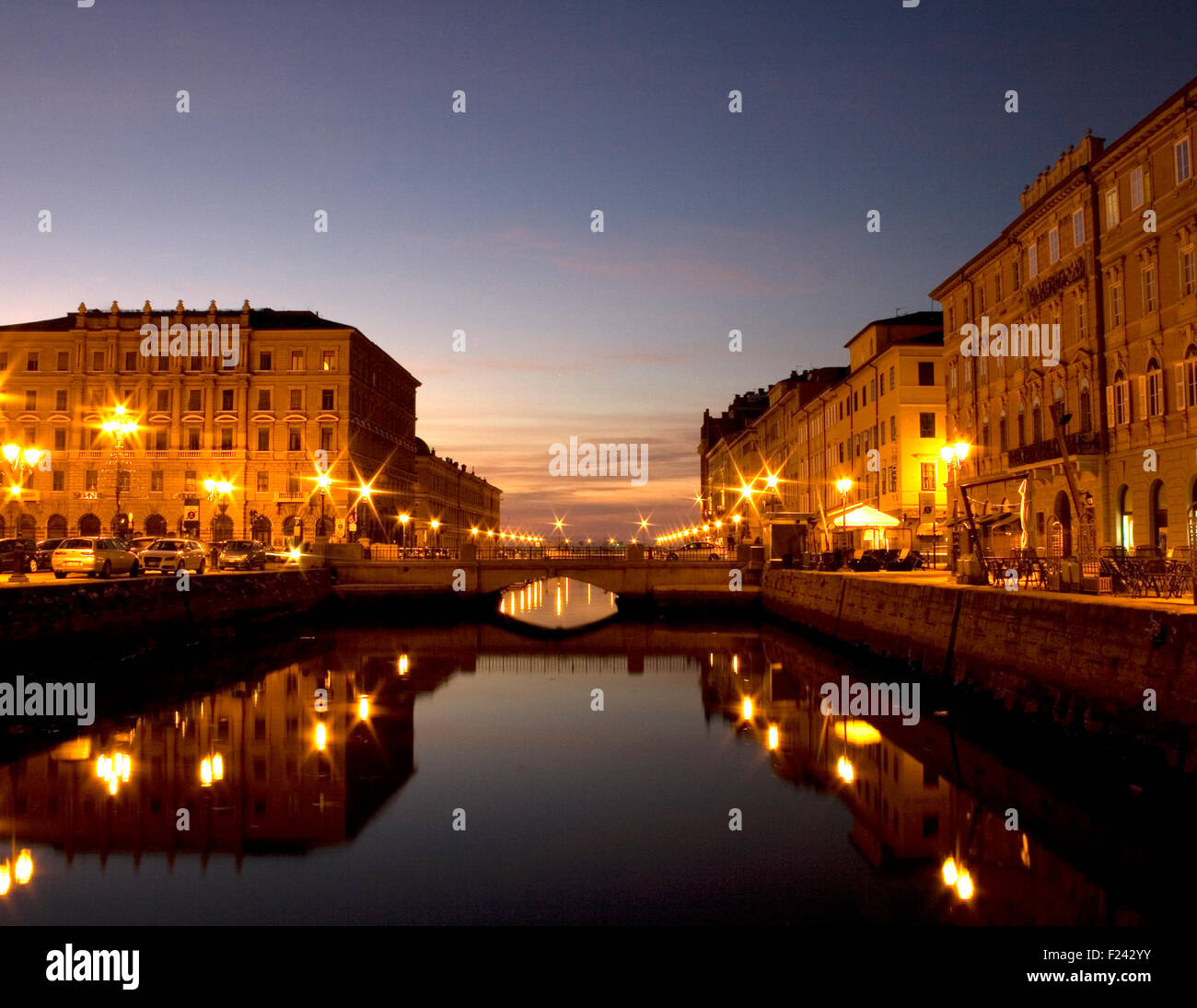 Ponte rosso at sunset, Trieste - Italy Stock Photo - Alamy