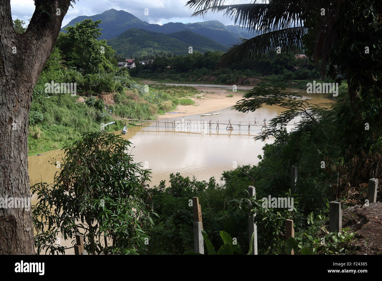 rickety bamboo bridge before storm damage knocked it down the next day ...