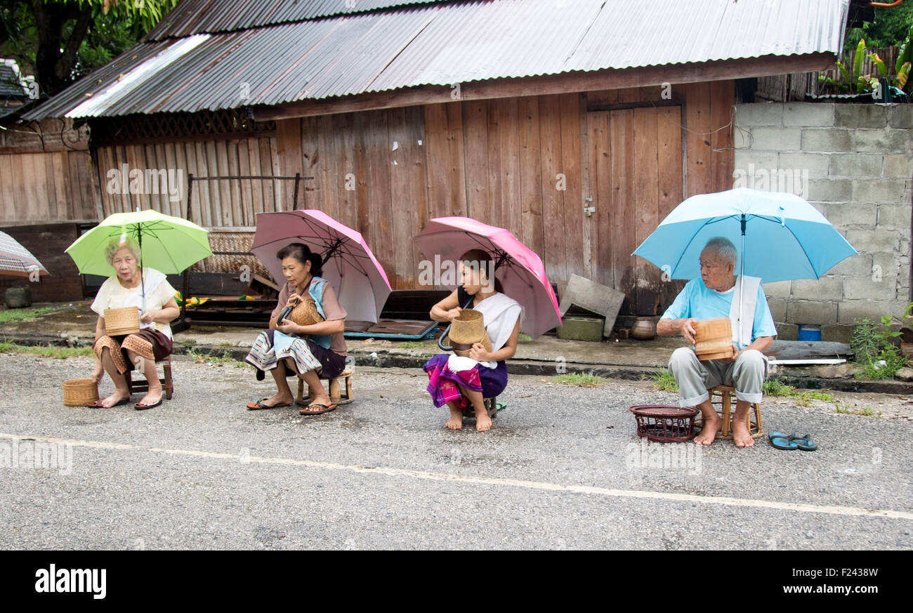 Locals wait to give food to Buddhist monks collect alms free food ...