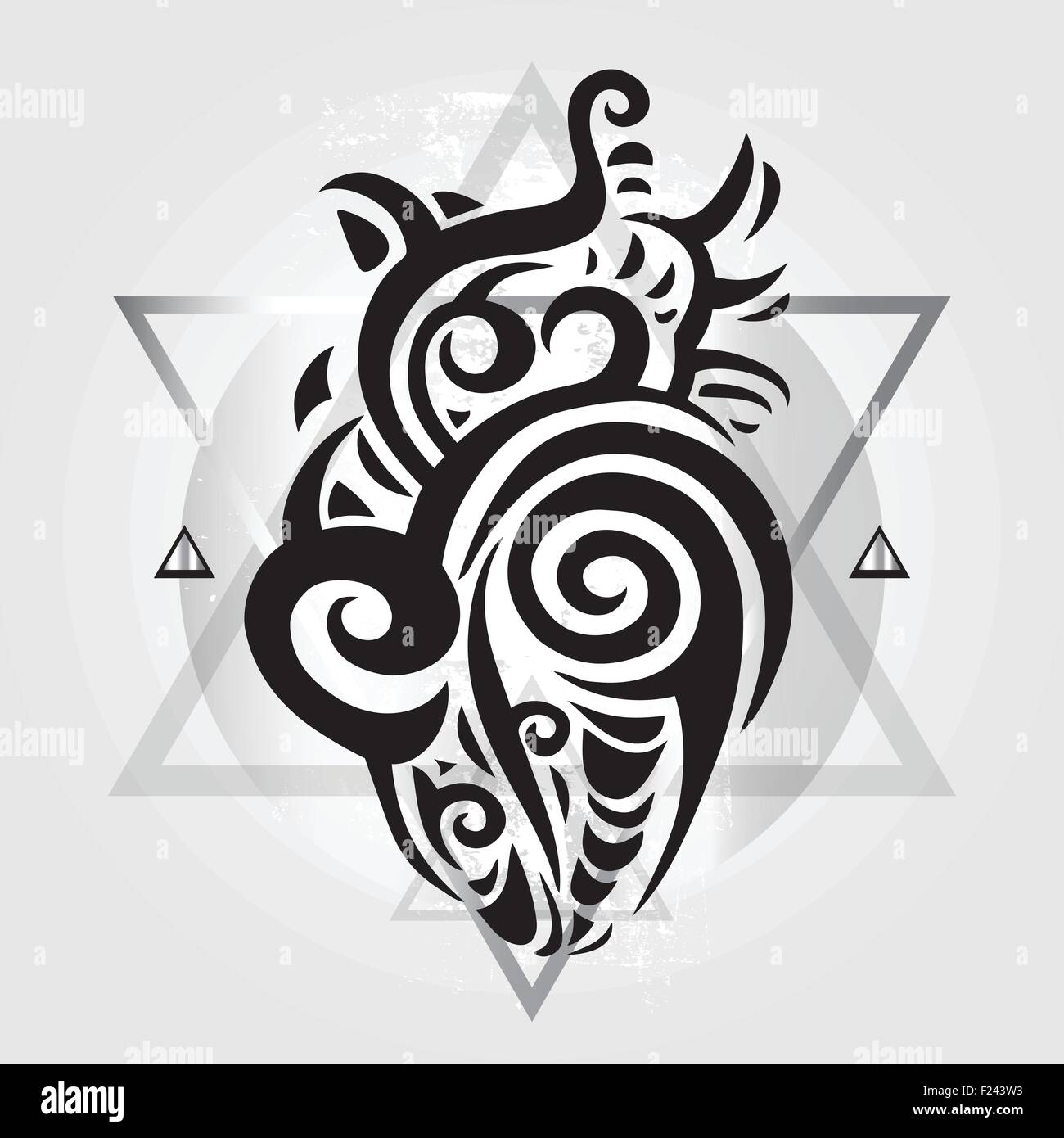 Tribal Heart Wolf Drawings