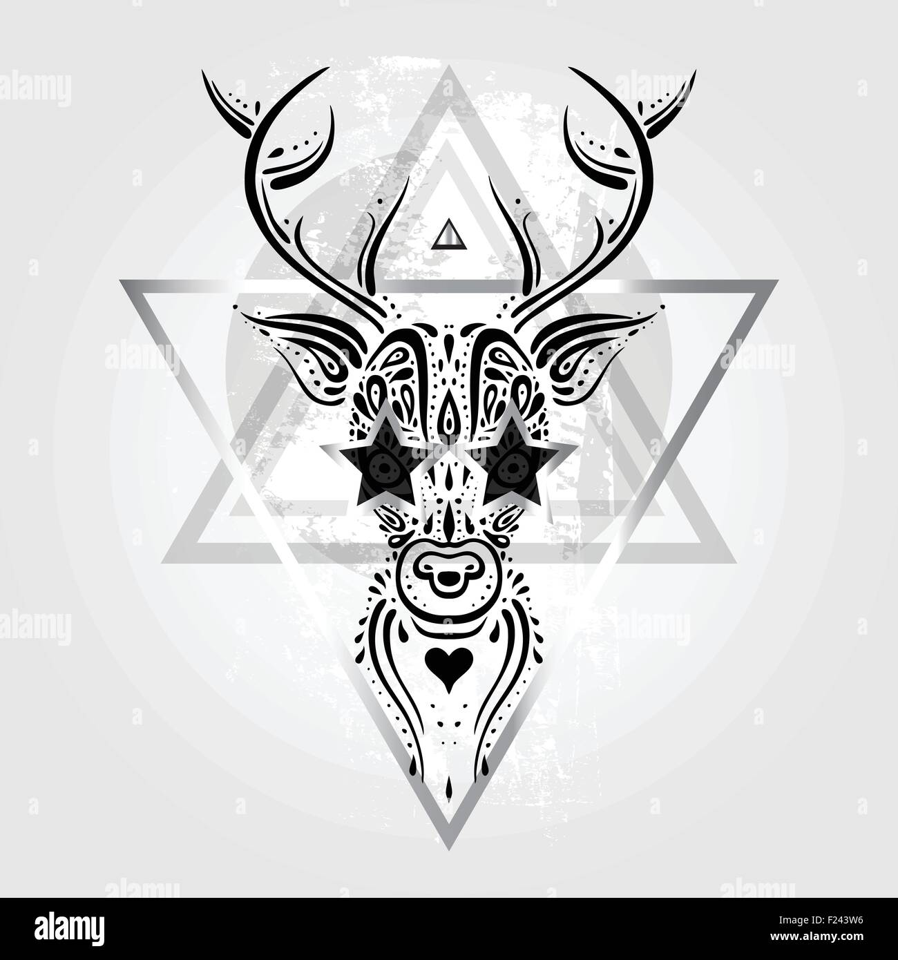 Deer head. Tribal pattern Stock Vector Image & Art - Alamy