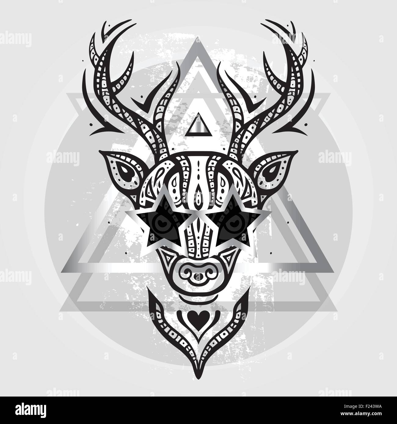 Deer head. Tribal pattern Stock Vector Image & Art - Alamy