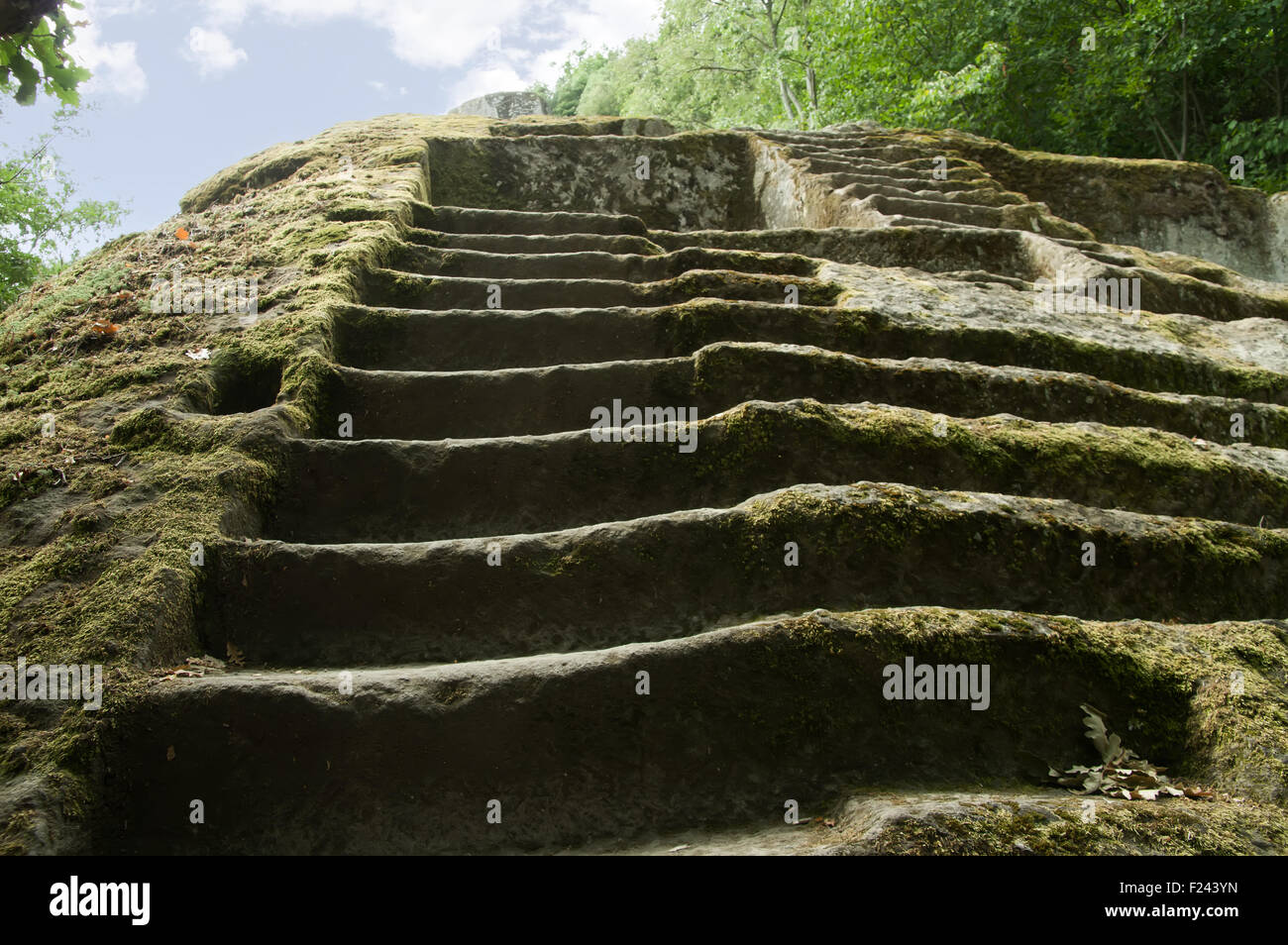 ancient etruscan pyramid in the Italian forest, Bomarzo, Italy Stock ...