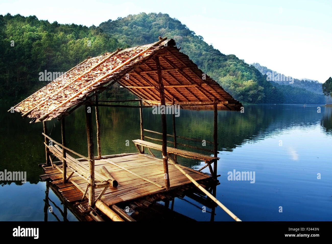 River raft in the water, Pang Ung tourist attractions in Thailand Stock ...