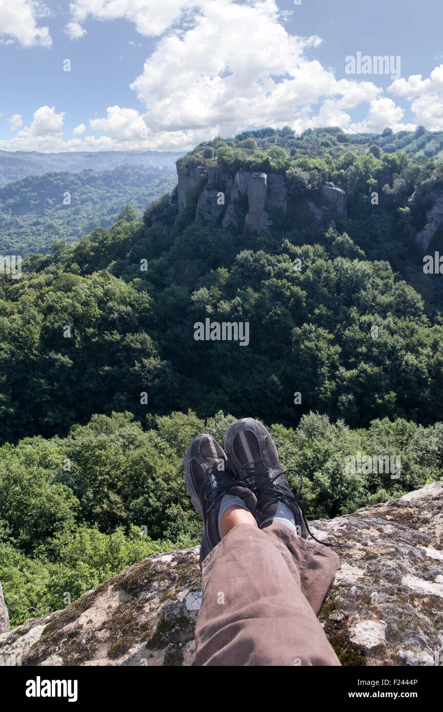 man crossing his feet over a beautiful view Stock Photo - Alamy