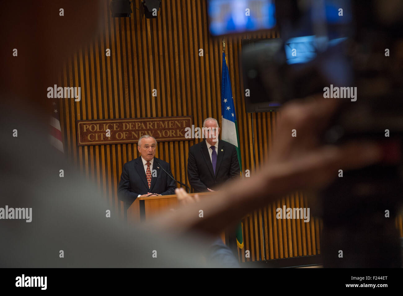 New York, USA. 10th Sep, 2015. NYPD Commissioner WILLIAM BRATTON and ...