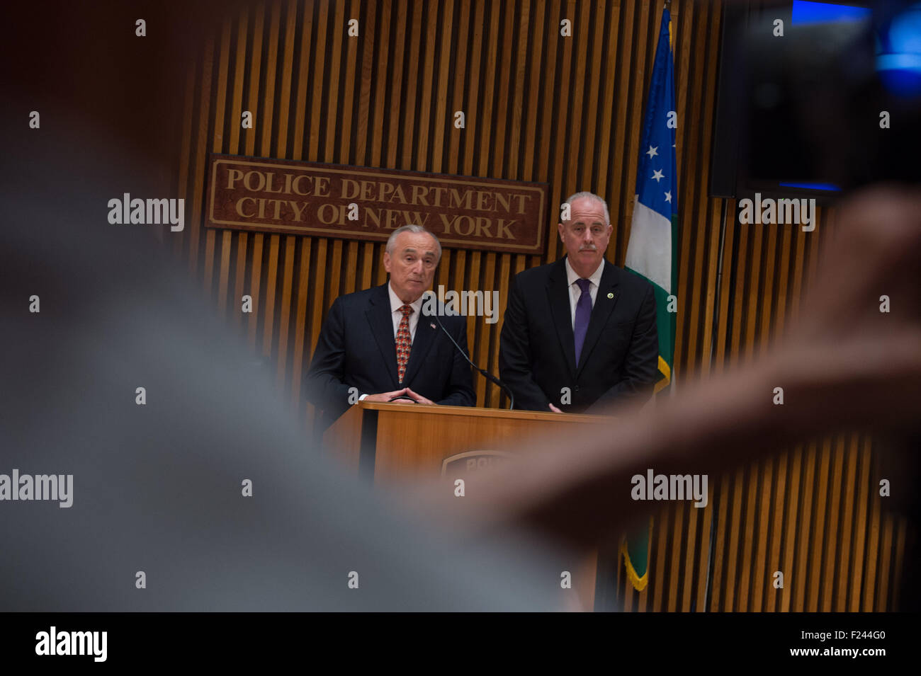 New York, USA. 10th Sep, 2015. NYPD Commissioner WILLIAM BRATTON and ...