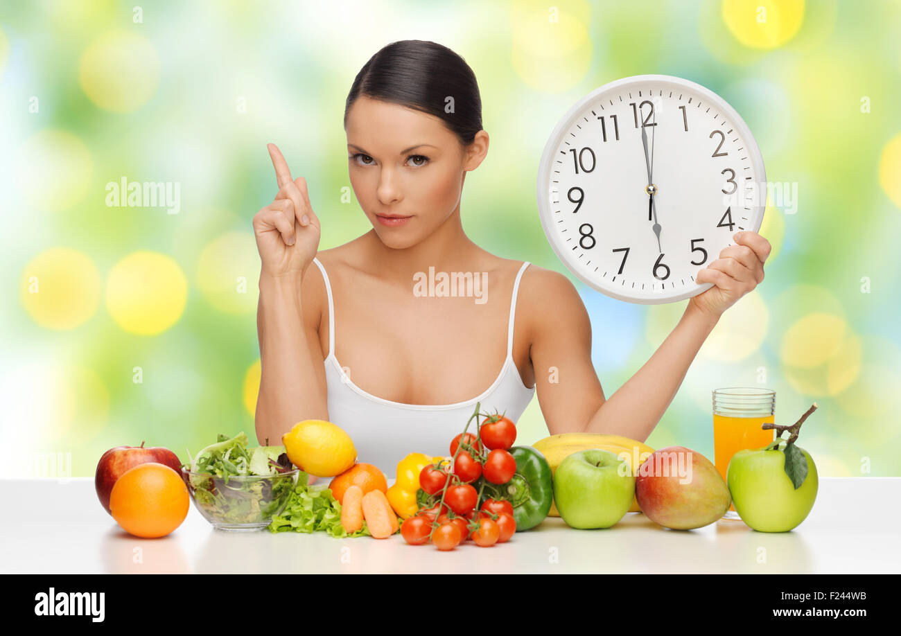 Food clock vegetables fruits healthy hi-res stock photography and ...
