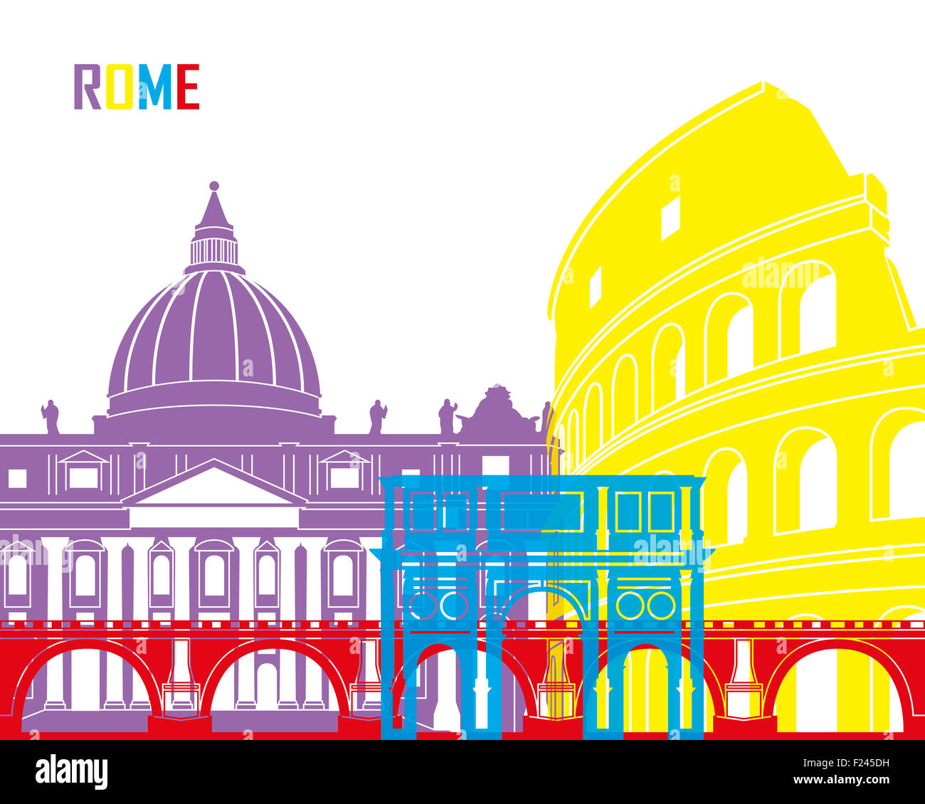 Rome skyline illustration hi-res stock photography and images - Alamy