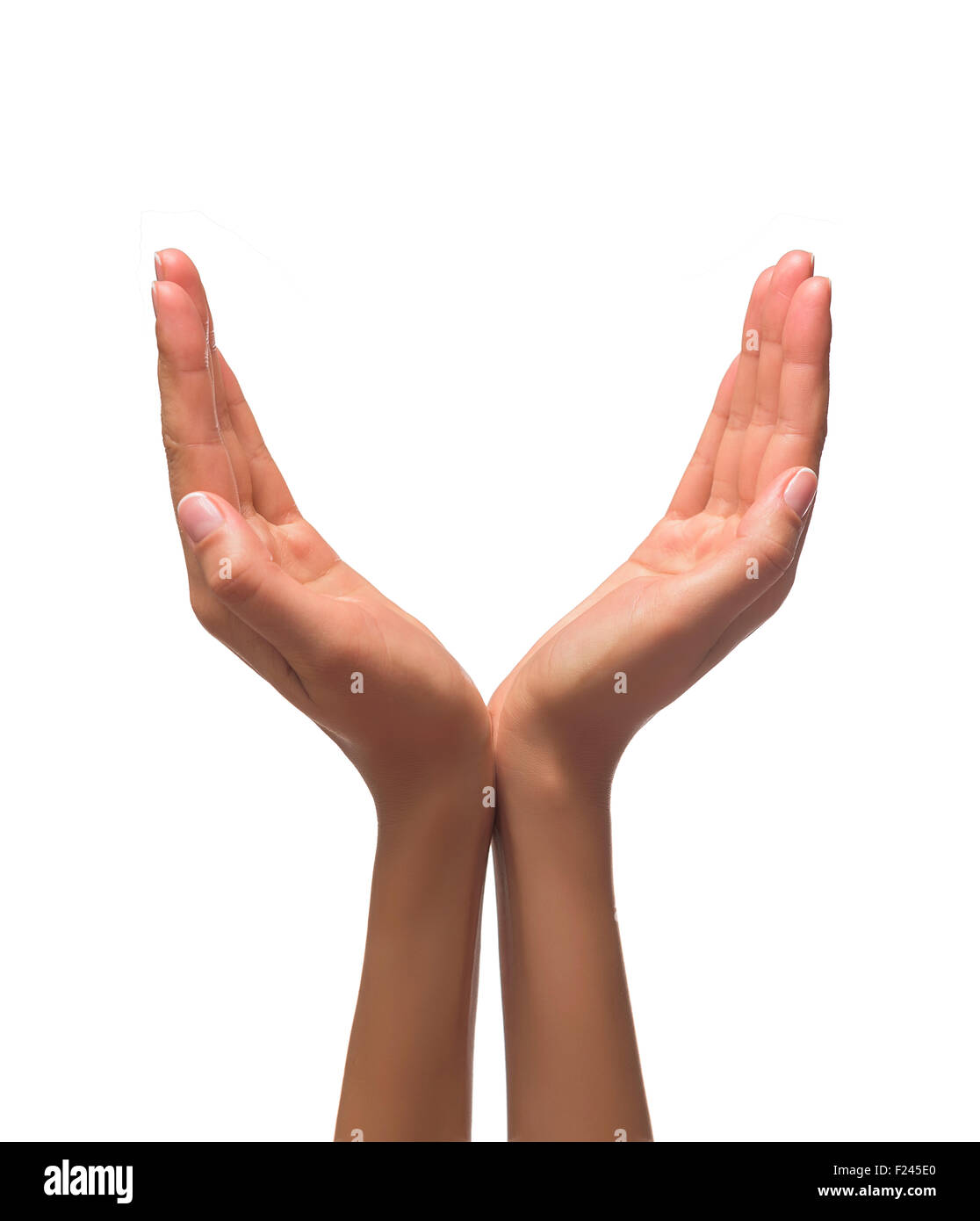 Closeup female opened hands Stock Photo - Alamy