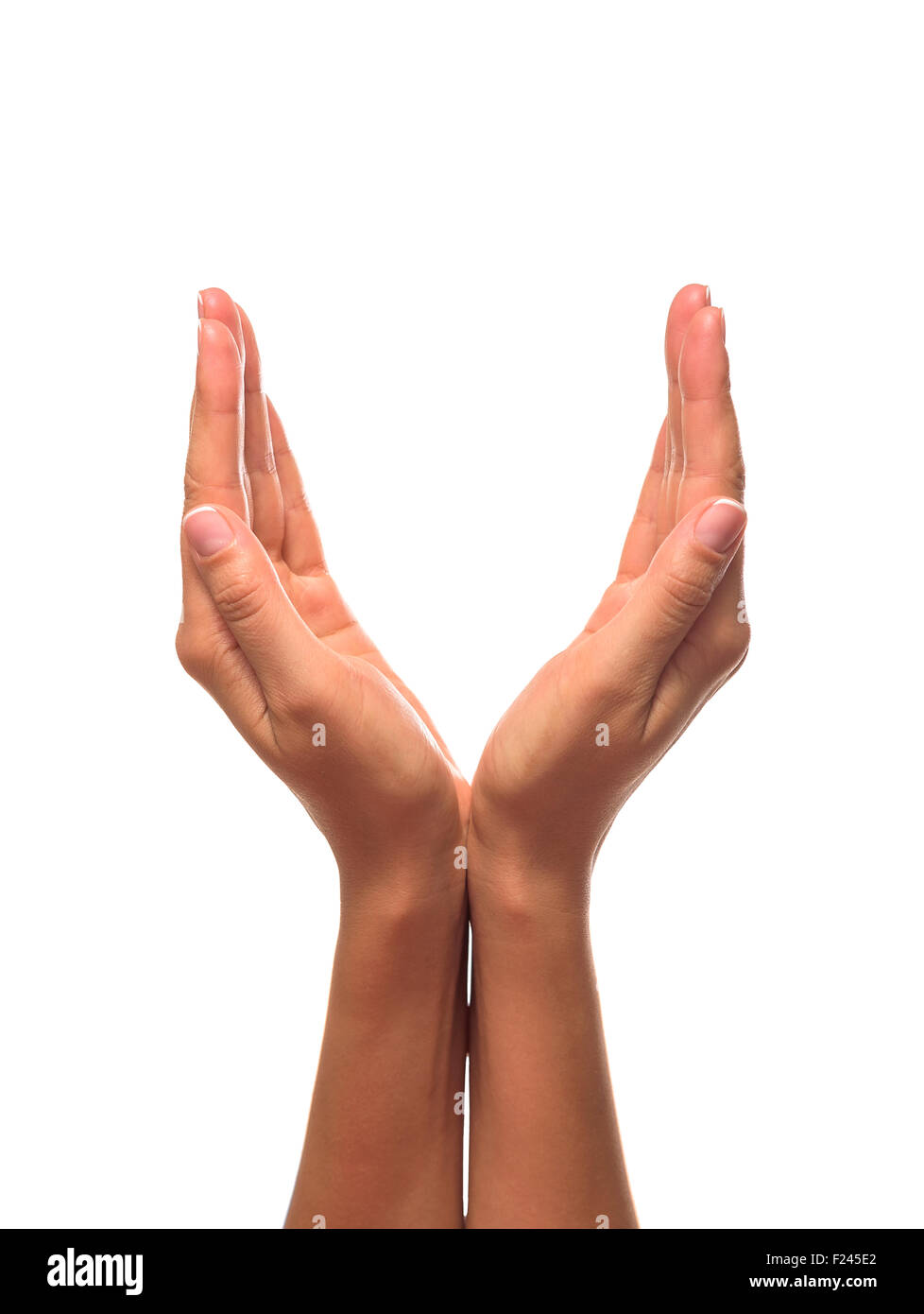 Closeup female opened hands Stock Photo - Alamy