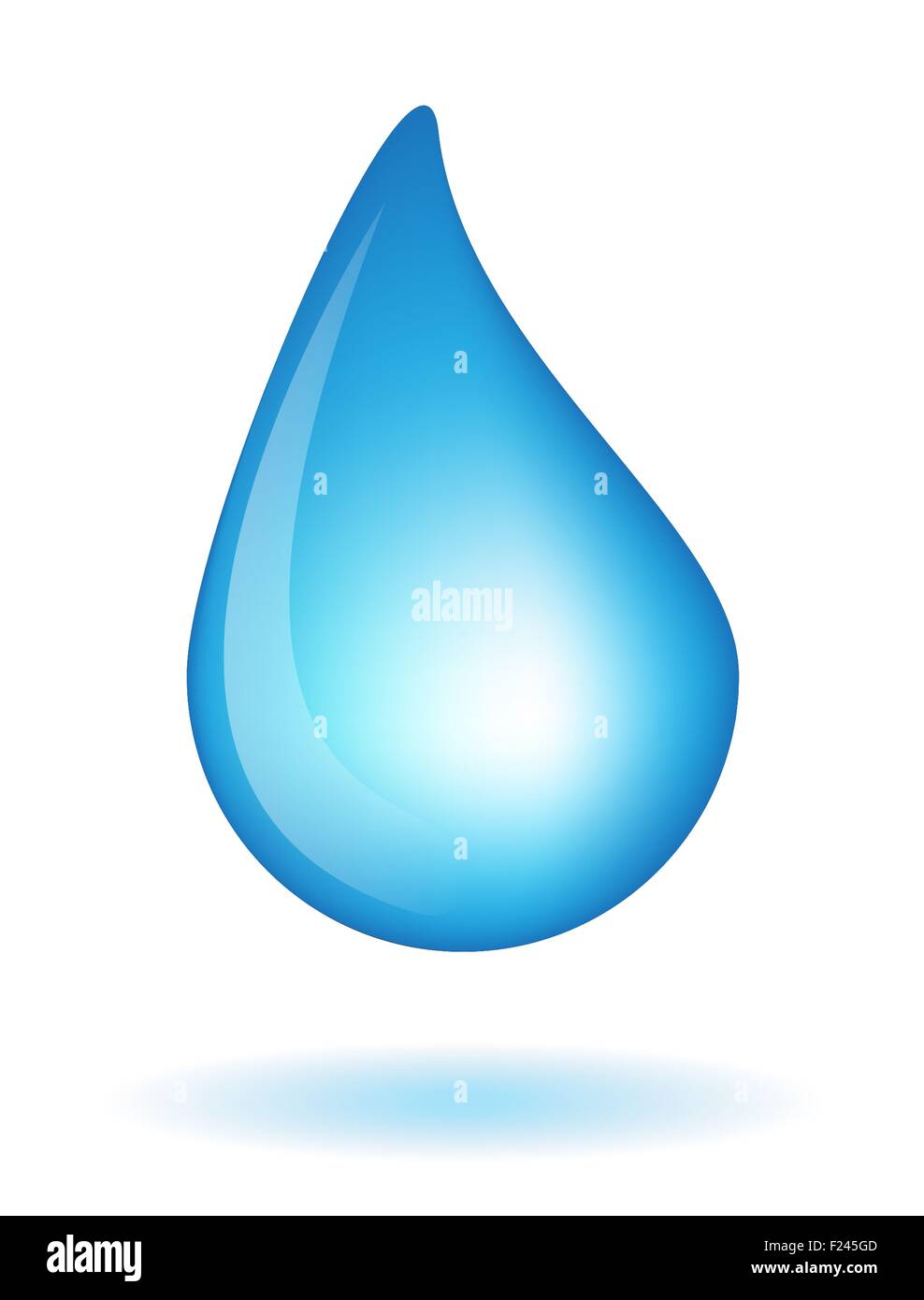 Blue realistic vector water drop isolated on white background Stock ...
