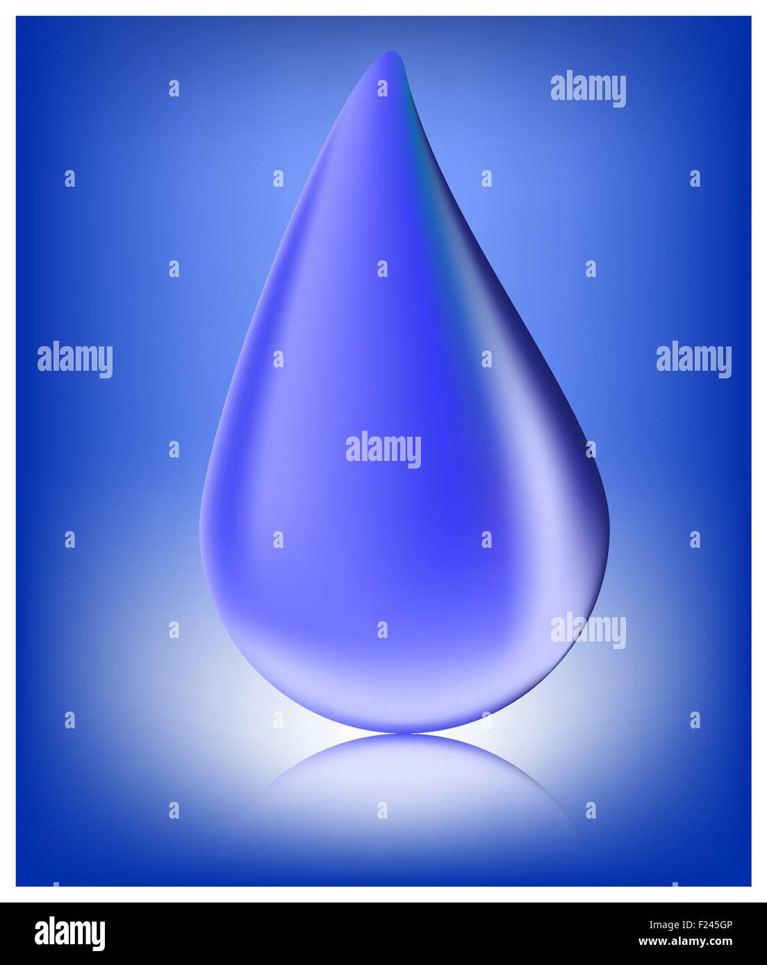 Blue realistic vector water drop on blue background Stock Photo - Alamy