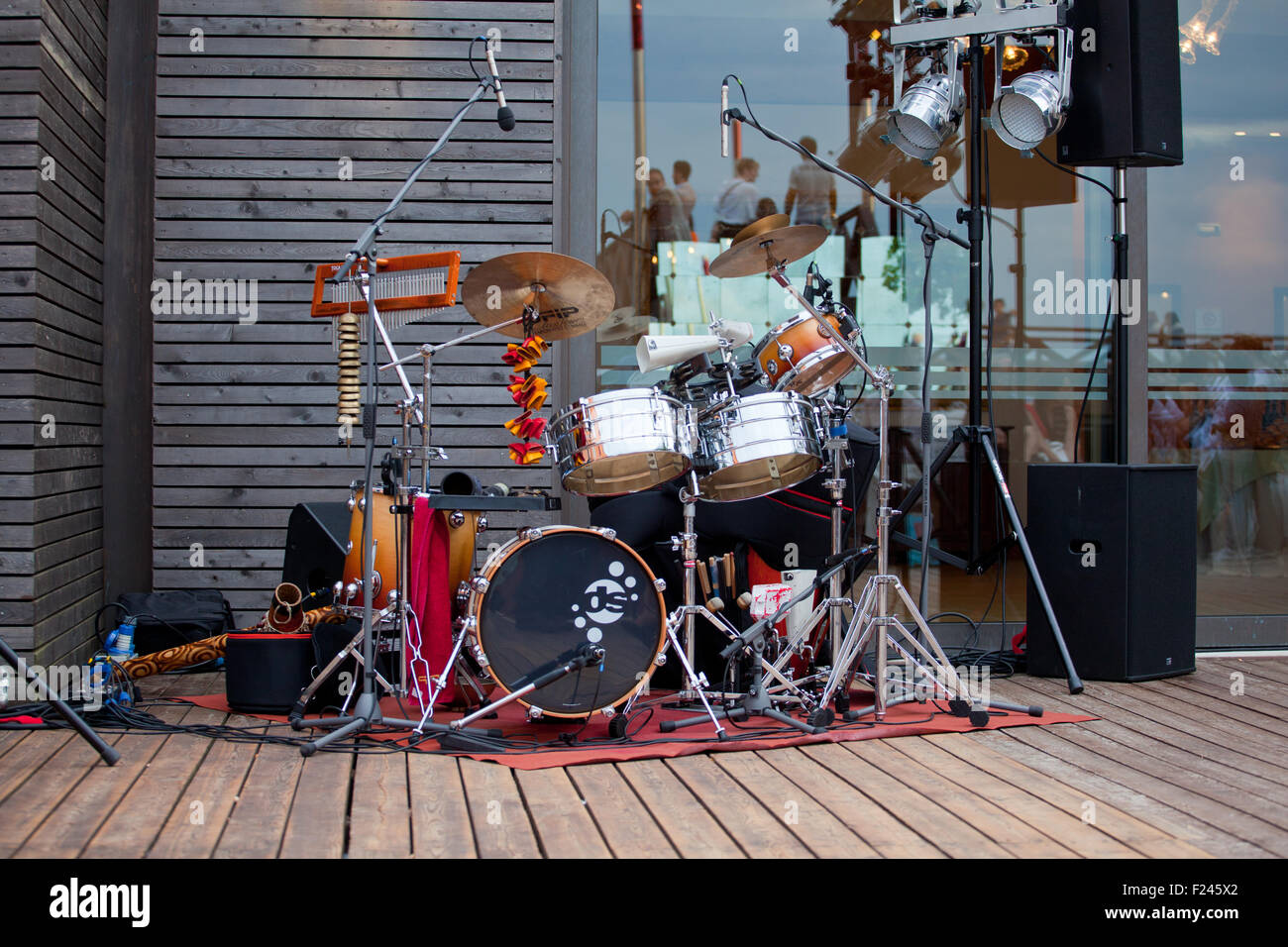 Music Instruments, Drums on stage Stock Photo - Alamy