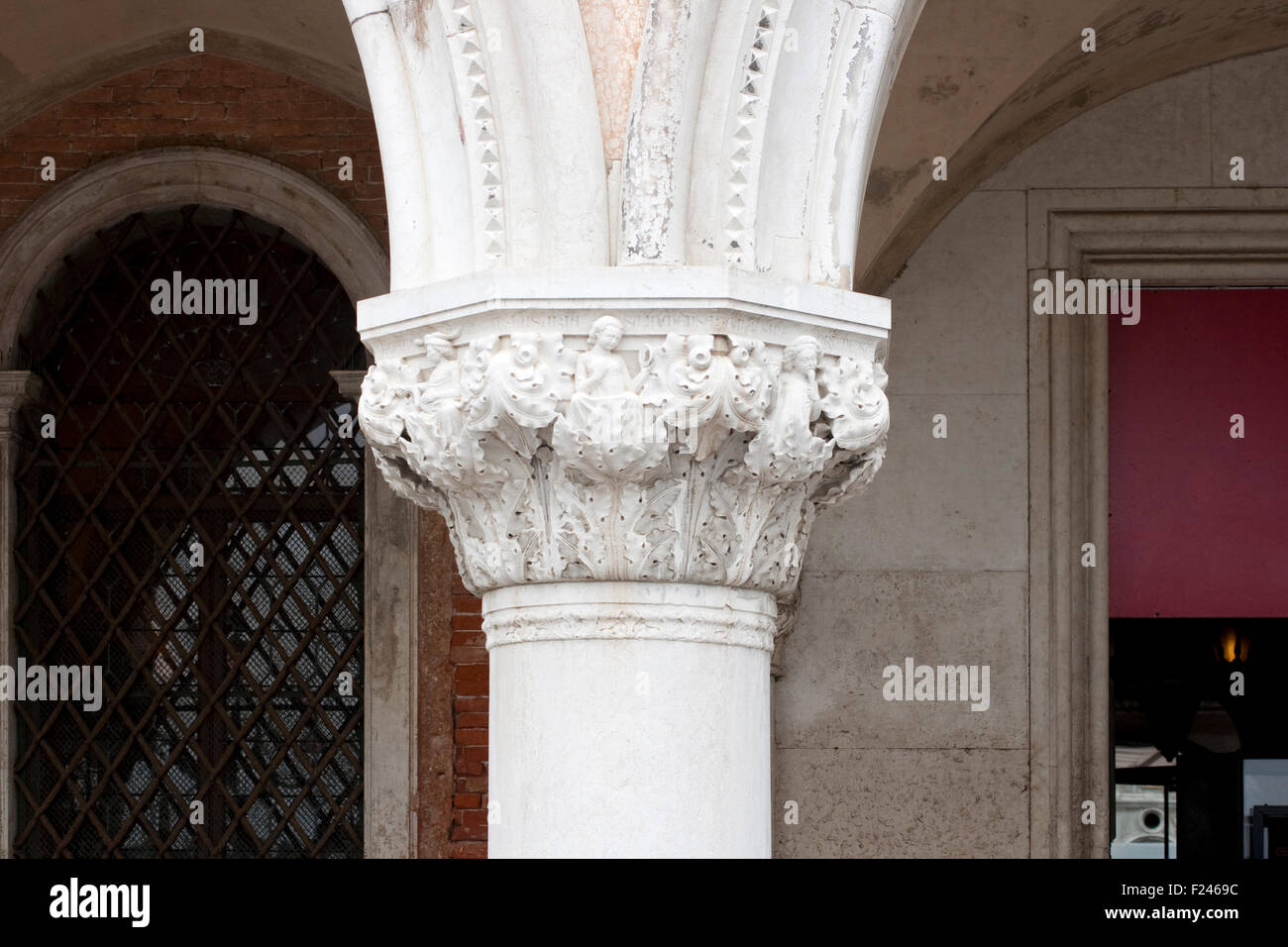 A classical and tipical corinthian columns of Venice Stock Photo - Alamy